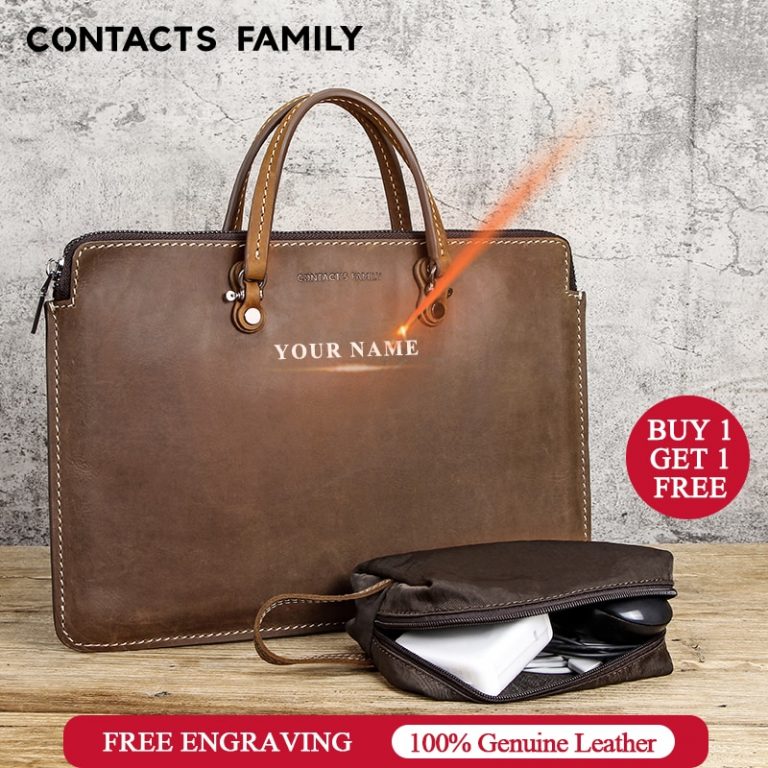 Premium Genuine Leather 15” Laptop Bag - Leatherya