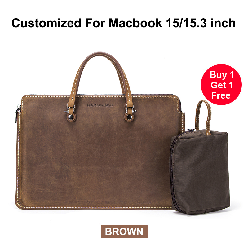 Premium Genuine Leather 15” Laptop Bag - Leatherya