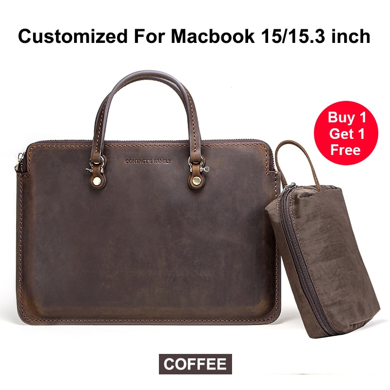 Premium Genuine Leather 15” Laptop Bag - Leatherya